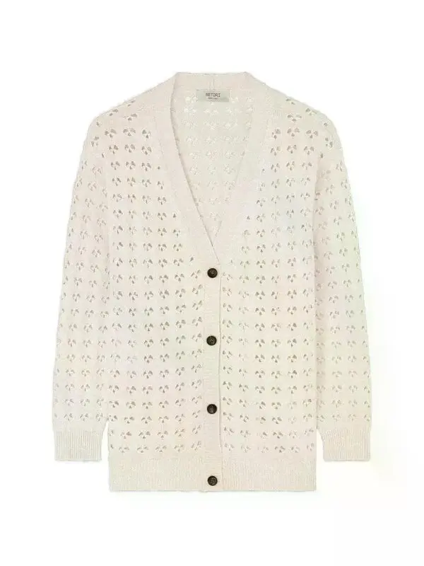 RETORI Openwork-stitch V-neck Cardigan