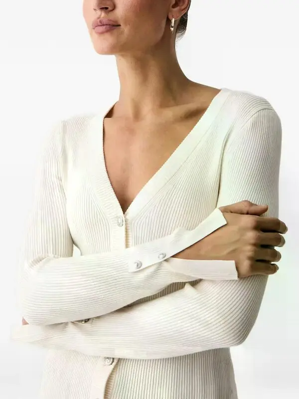 Guess Ribbed-knit Buttoned Cardigan
