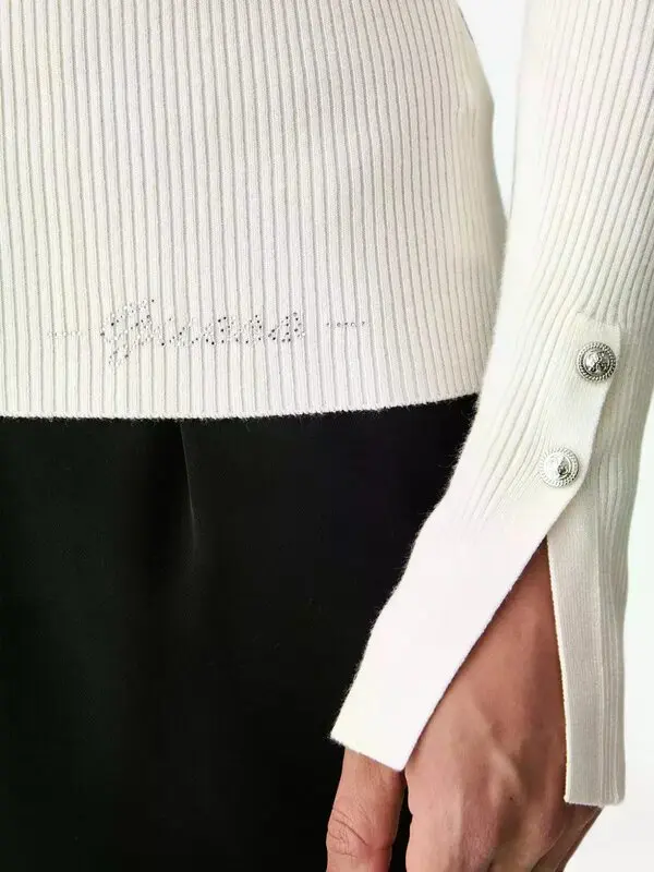 Guess Ribbed-knit Buttoned Cardigan