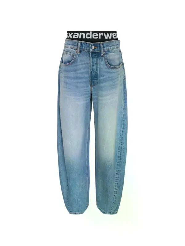 Alexander Wang Logo-waistband Jeans - Blue
