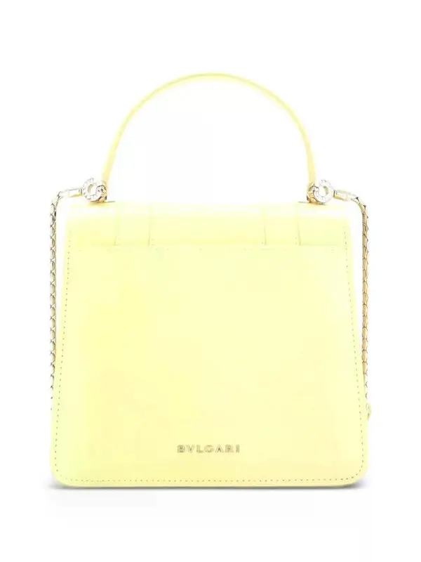 BVLGARI Serpenti Forever Top Handle Bag Leather Small Satchel - Yellow