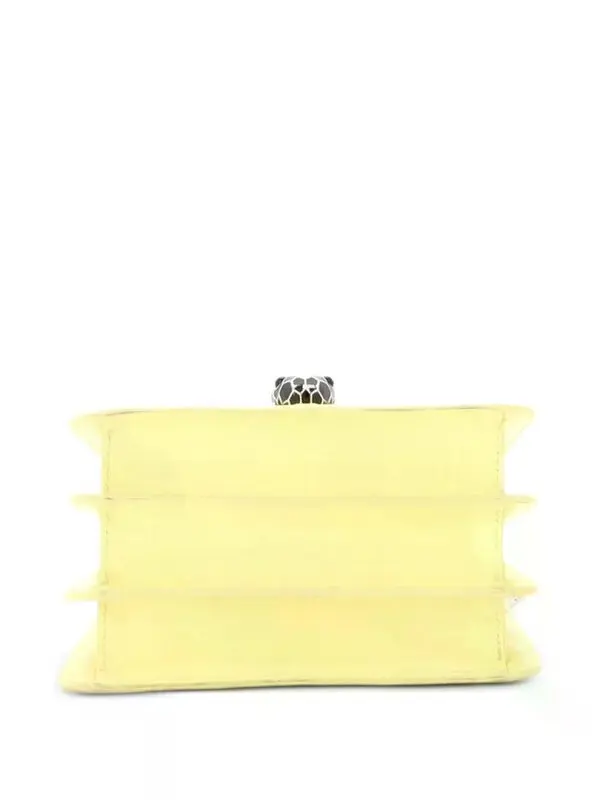 BVLGARI Serpenti Forever Top Handle Bag Leather Small Satchel - Yellow