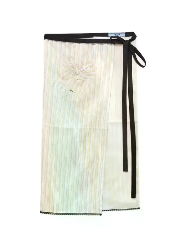 Prada Embroidered Striped Apron