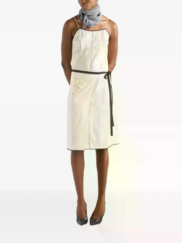 Prada Embroidered Striped Apron