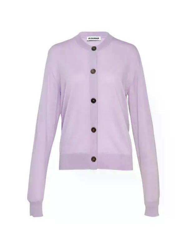 JIL SANDER Fine-knit Button-up Cardigan - Purple