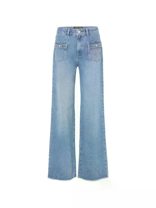 Iceberg Patch-pocket Frayed Jeans - Blue