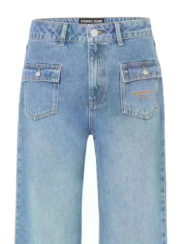 Iceberg Patch-pocket Frayed Jeans