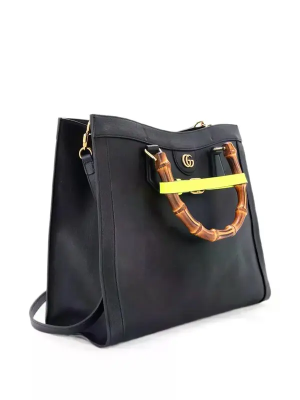 Gucci Diana Nm Bamboo Handle Leather Medium Tote Bag - Black