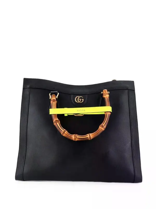 Gucci Diana Nm Bamboo Handle Leather Medium Tote Bag - Black