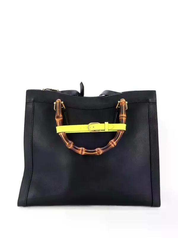 Gucci Diana Nm Bamboo Handle Leather Medium Tote Bag - Black