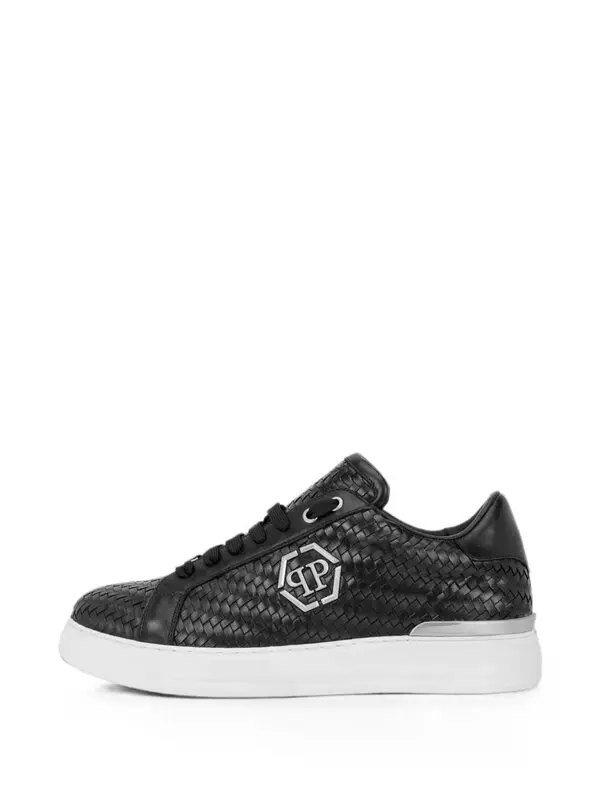 Philipp Plein Weaved Leather Sneakers Hexagon