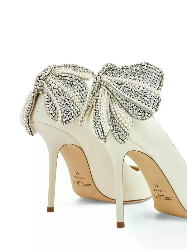 JIMMY CHOO Love Bow Embellished Leather Pumps