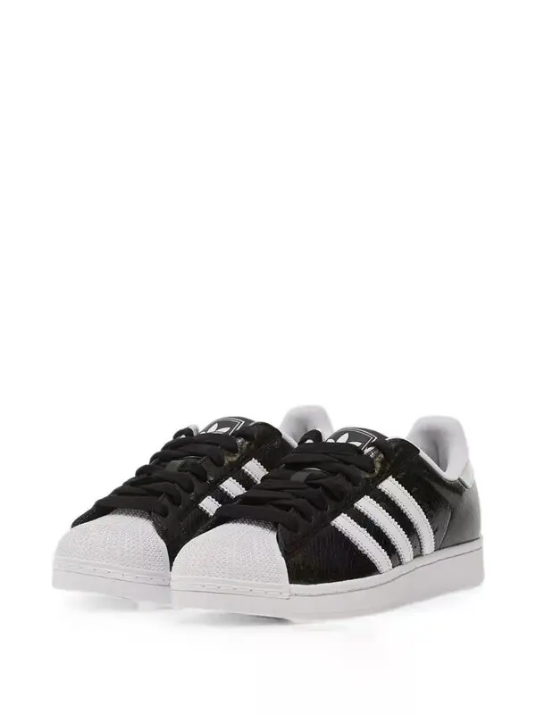 Adidas Superstar Ii Snakeskin-effect Sneakers - Black