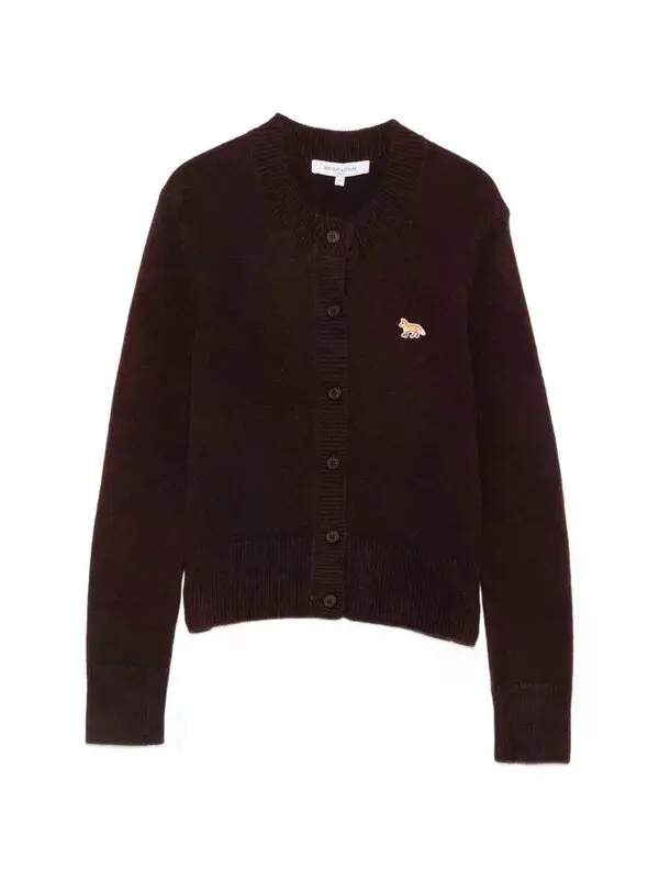 Maison Kitsuné Logo Patch Cardigan - Purple