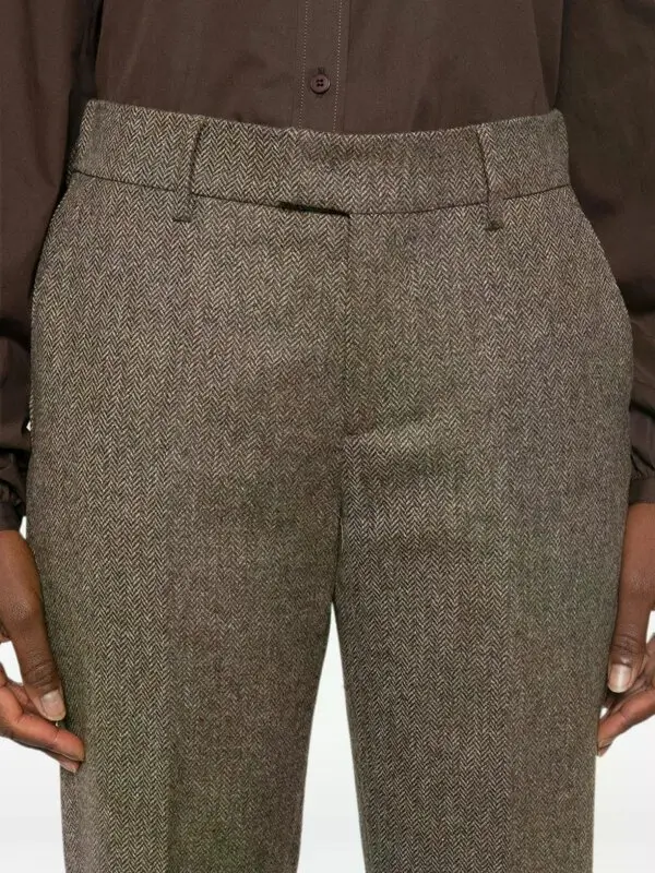 BERWICH Tailored Wool Herringbone Trousers
