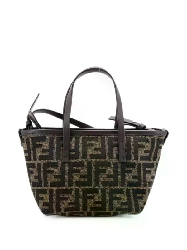Fendi Roll Ff Fabric Mini Tote Bag - Brown