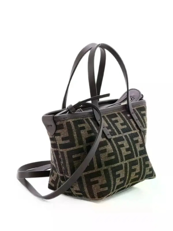 Fendi Roll Ff Fabric Mini Tote Bag - Brown