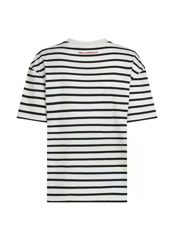 Karl Lagerfeld Ikon Choupette Muse Striped T-shirt