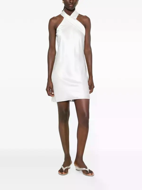 Galvan Pandora Satin Mini Dress - White