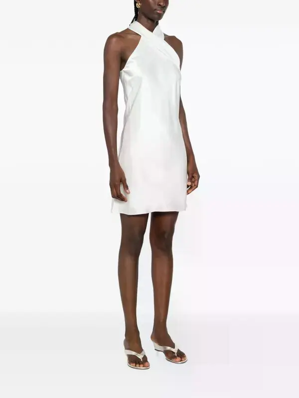 Galvan Satin Halterneck Mini Dress