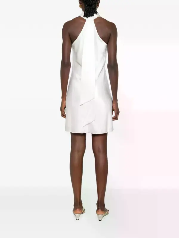 Galvan Satin Halterneck Mini Dress