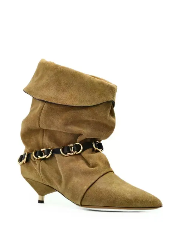 Isabel Marant Étoile Edrik Rings Slouchy Ankle Boots - Neutrals