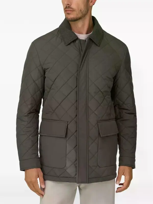 Boggi Milano Padded Peacoat In Technical Fabric