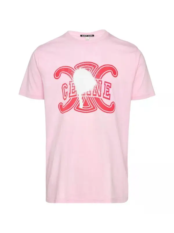 BLACK SCORE Graphic-print Crew-neck T-shirt - Pink