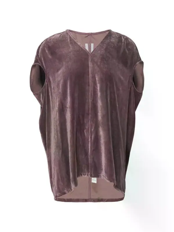 Rick Owens Velvet-effect V-neck Top