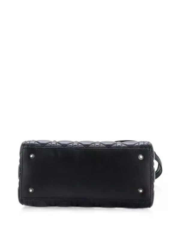Dior Lady Cannage Quilt Lambskin Satchel - Black