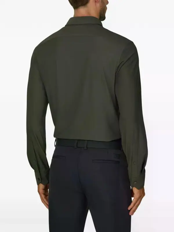 Boggi Milano Shirt In Stretch-nylon B Tech Slim Fit - Green