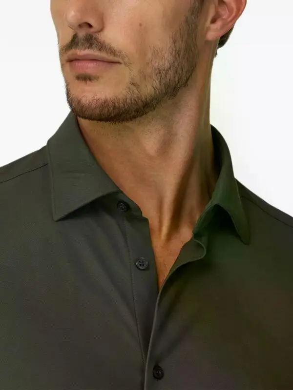 Boggi Milano Shirt In Stretch-nylon B Tech Slim Fit - Green