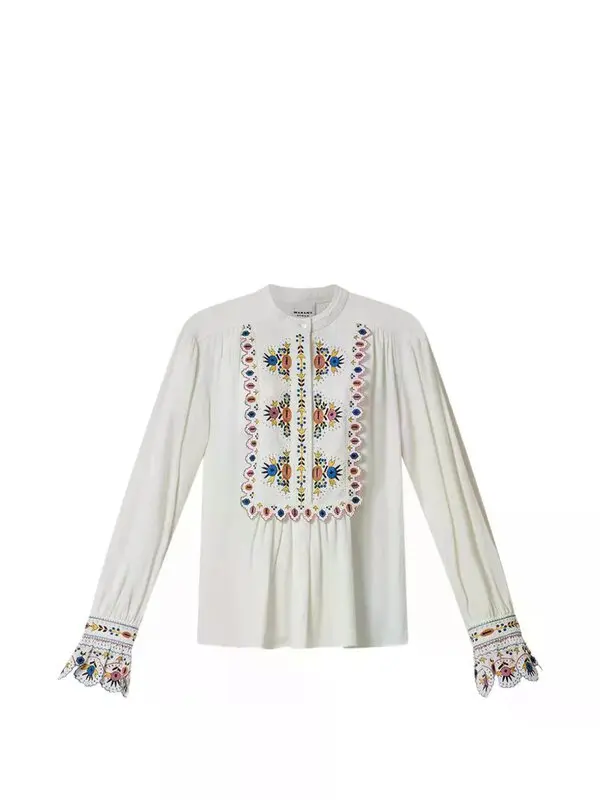 MARANT ETOILE Monique Embroidered Broderie Anglaise Blouse - White