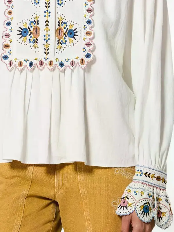 MARANT ETOILE Monique Embroidered Broderie Anglaise Blouse