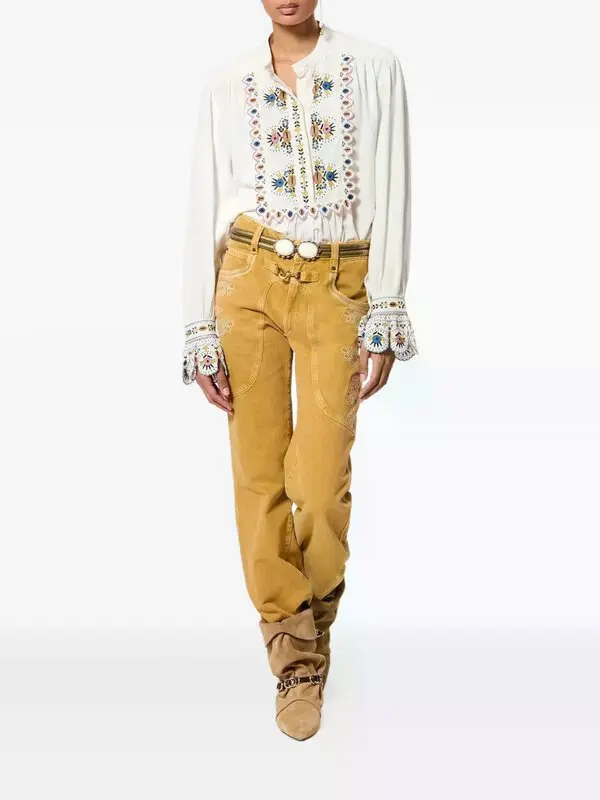 MARANT ETOILE Monique Embroidered Broderie Anglaise Blouse