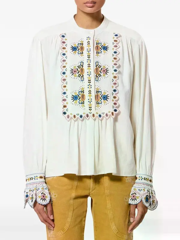 MARANT ETOILE Monique Embroidered Broderie Anglaise Blouse