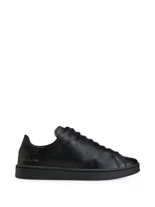 Y3 Stan Smith Perforated-detail Leather Trainers - Black