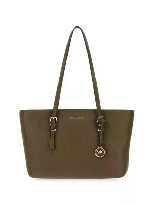 Michael Kors Medium Quinn Pebbled-leather Tote Bag - Green