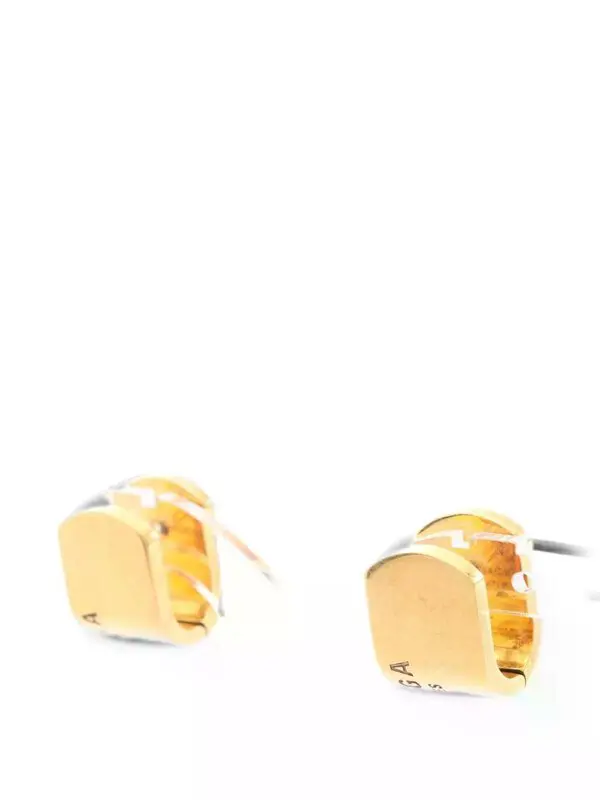 Balenciaga 2010s Logo Earrings - Gold