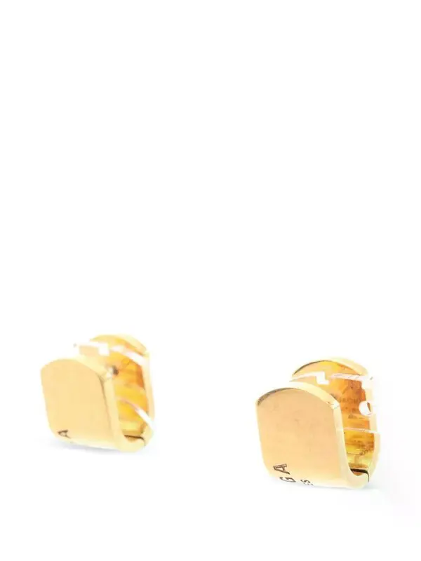 Balenciaga 2010s Logo Earrings - Gold