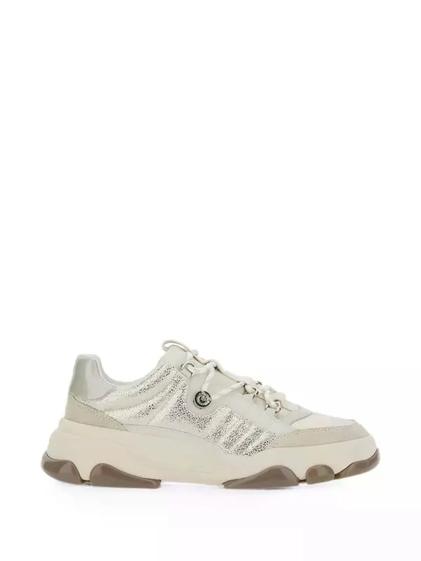 Pinko Panelled Glitter-effect Sneakers - White