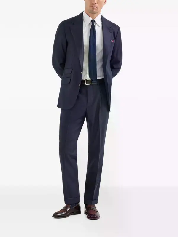Brunello Cucinelli Virgin Wool Flannel Deconstructed Cavallo Blazer - Blue