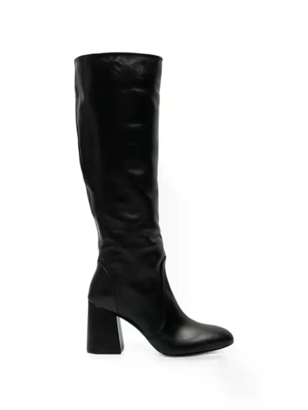 STUART WEITZMAN Glossed-leather Knee Boots - Black