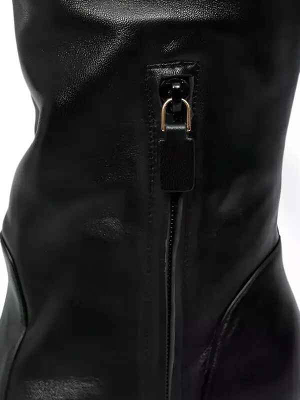 STUART WEITZMAN Glossed-leather Knee Boots