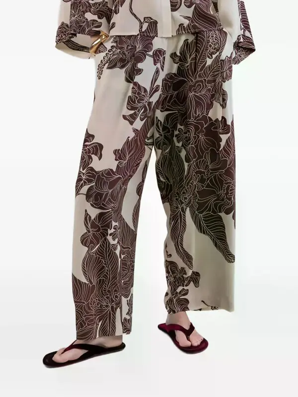 PSOPHIA Orient Contour Palazzo Pants - Neutrals