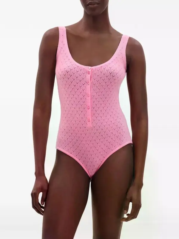 ERES Button-up Pointelle Knit Bodysuit