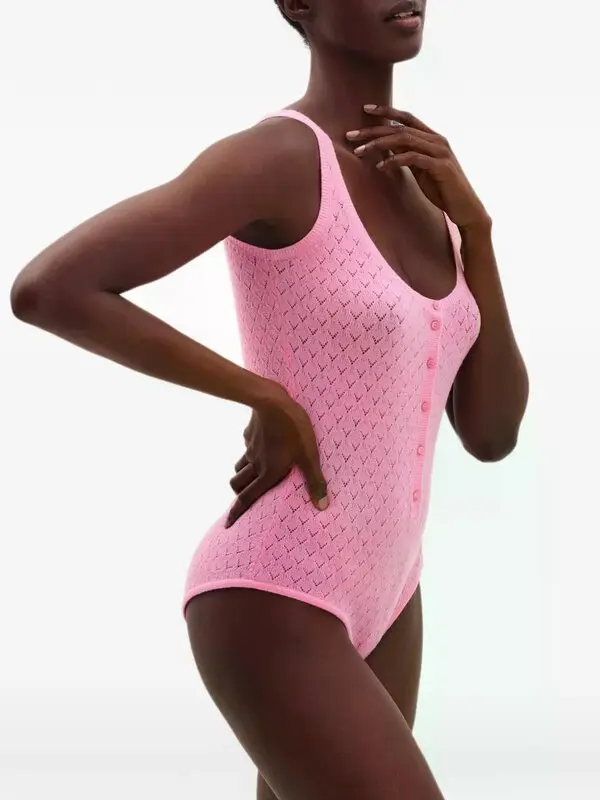 ERES Button-up Pointelle Knit Bodysuit