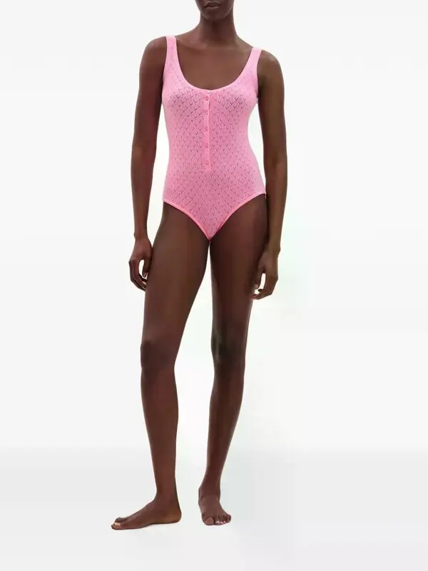 ERES Button-up Pointelle Knit Bodysuit