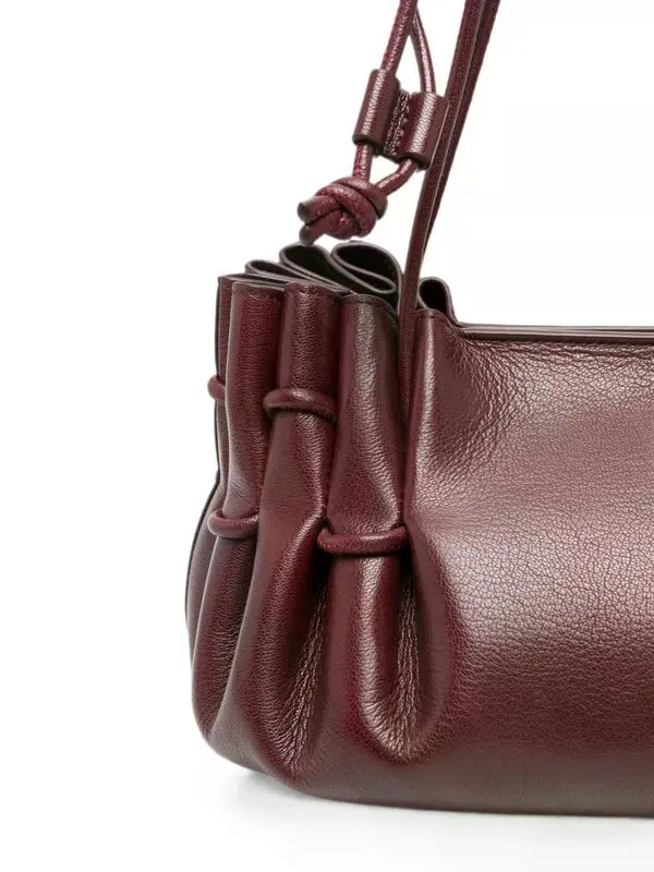 Hereu Ruched Leather Tote Bag - Red