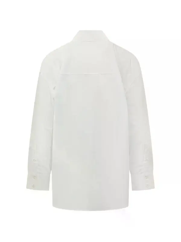 Pinko Capirai Crystal-embellished Poplin Shirt - White